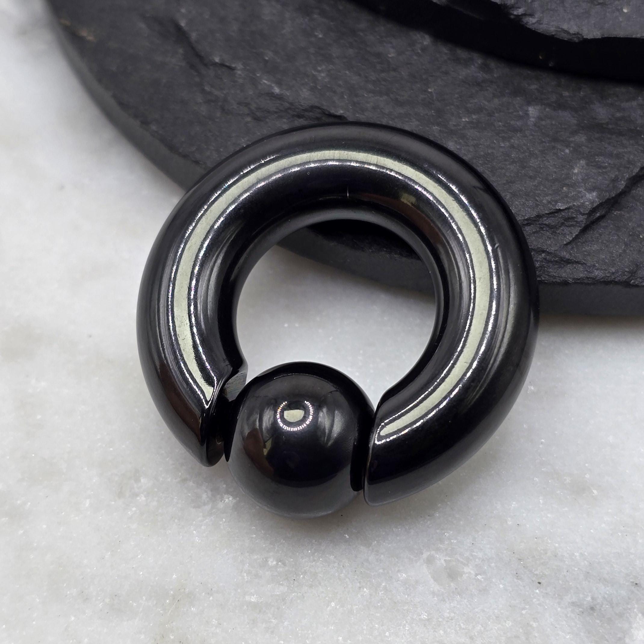 1x 00g 0g 2g 4g 6g 8g 12mm or 16mm Diameter Spring Action Black Plated ...