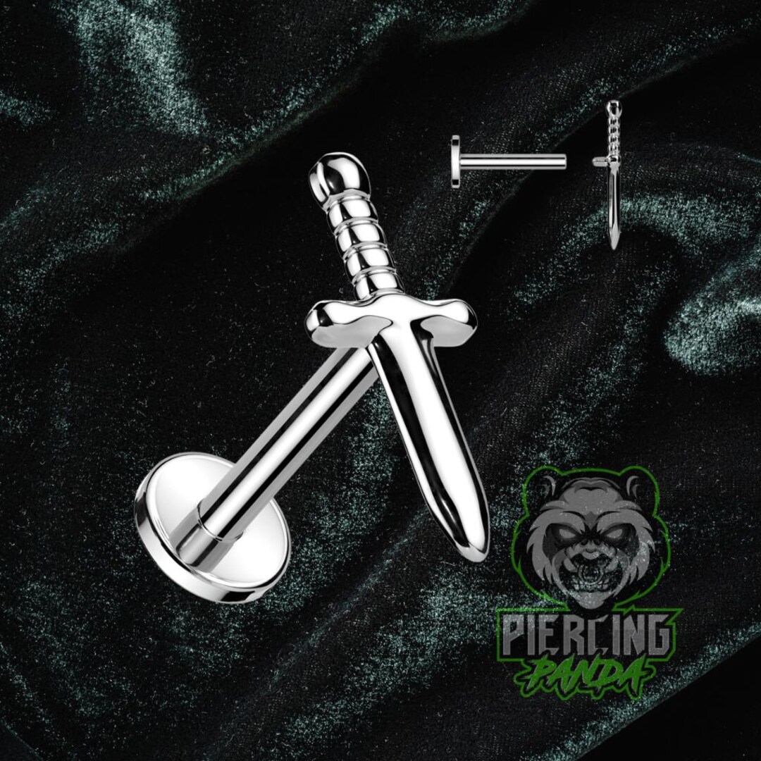 CLEARANCE 16g Titanium ASTM F136 Internal Thread Sword Top Piercing ...