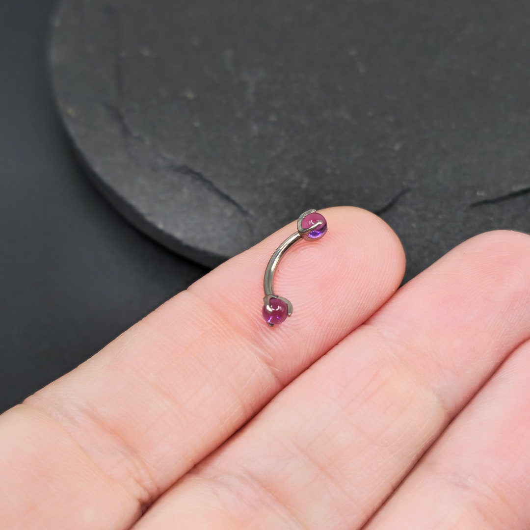 16g Titanium Implant Grade ASTM F136 Curved Barbells Internal Threads ...