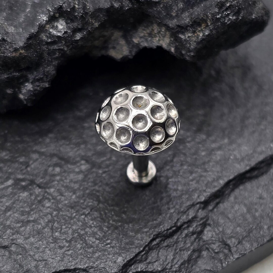 14g Internal Thread Large Dimple Dome 316L Surgical Steel Small Bottom ...