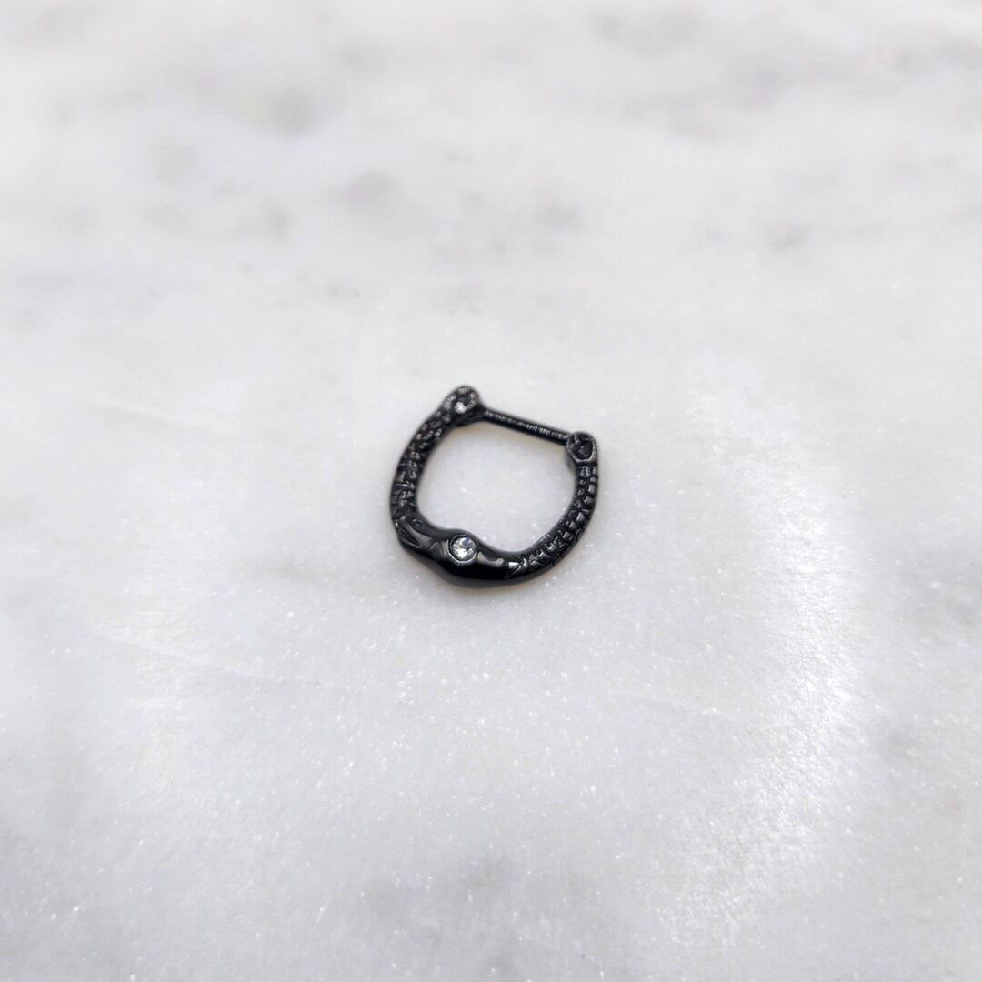 16g 9mm Gems Black PVD Over Solid 316L Surgical Steel Hinged - Etsy