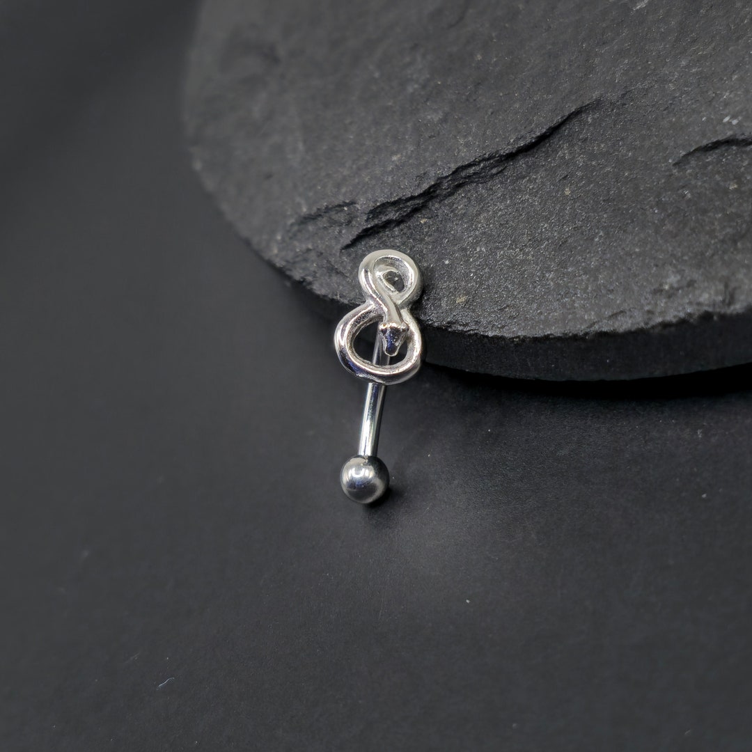16g 8mm Snake Rook Eyebrow Piercing Curved Externally Threaded 316L ...