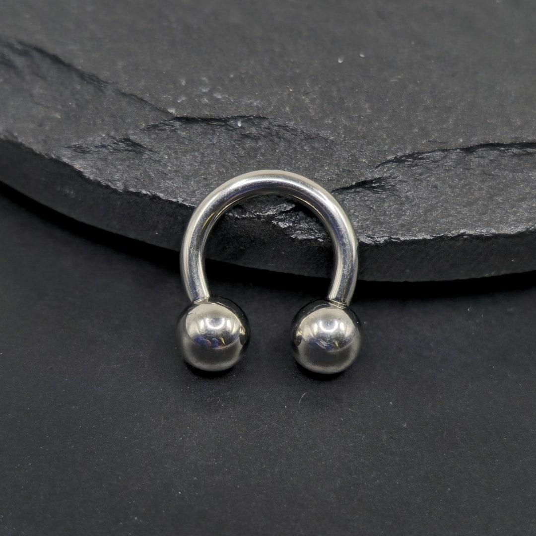 12g Titanium ASTM F136 External Thread Horseshoe Hoop Piercing Daith ...