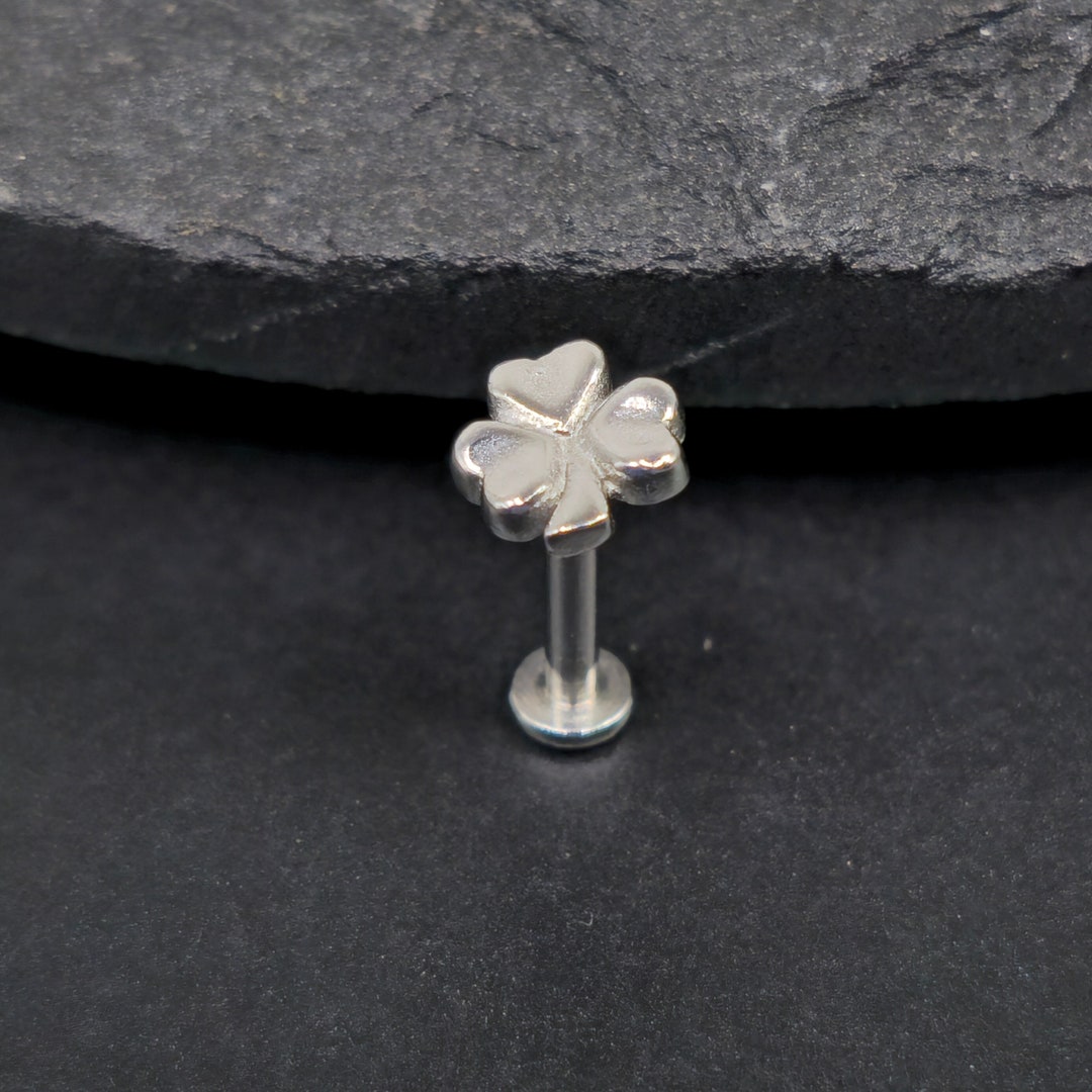 16g Internal Thread 3 Leaf Clover Shamrock Polished 316L Surgical Steel ...