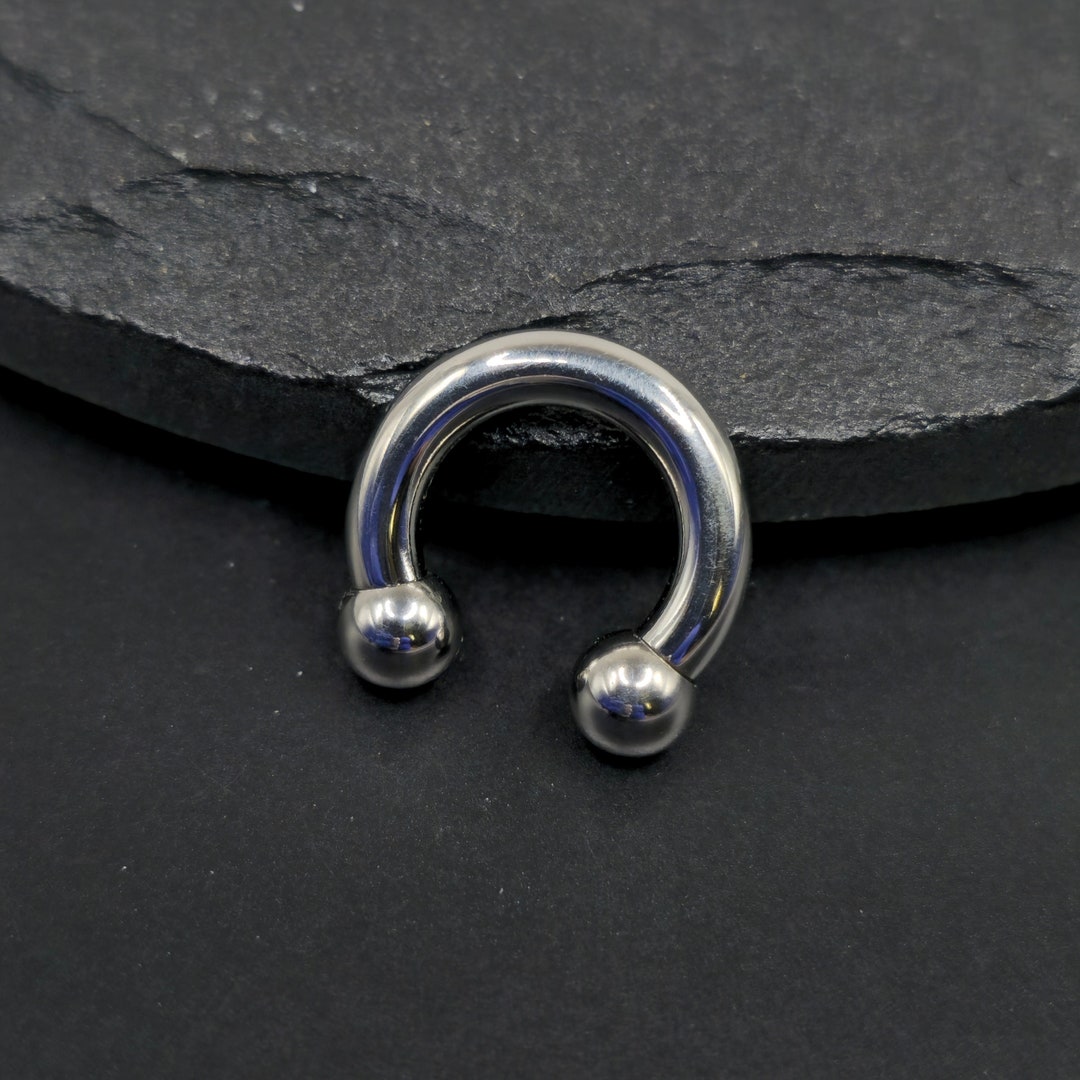 Titanium 8g Internal Thread With 5mm Balls Horseshoe Large Gauges Hoop ...