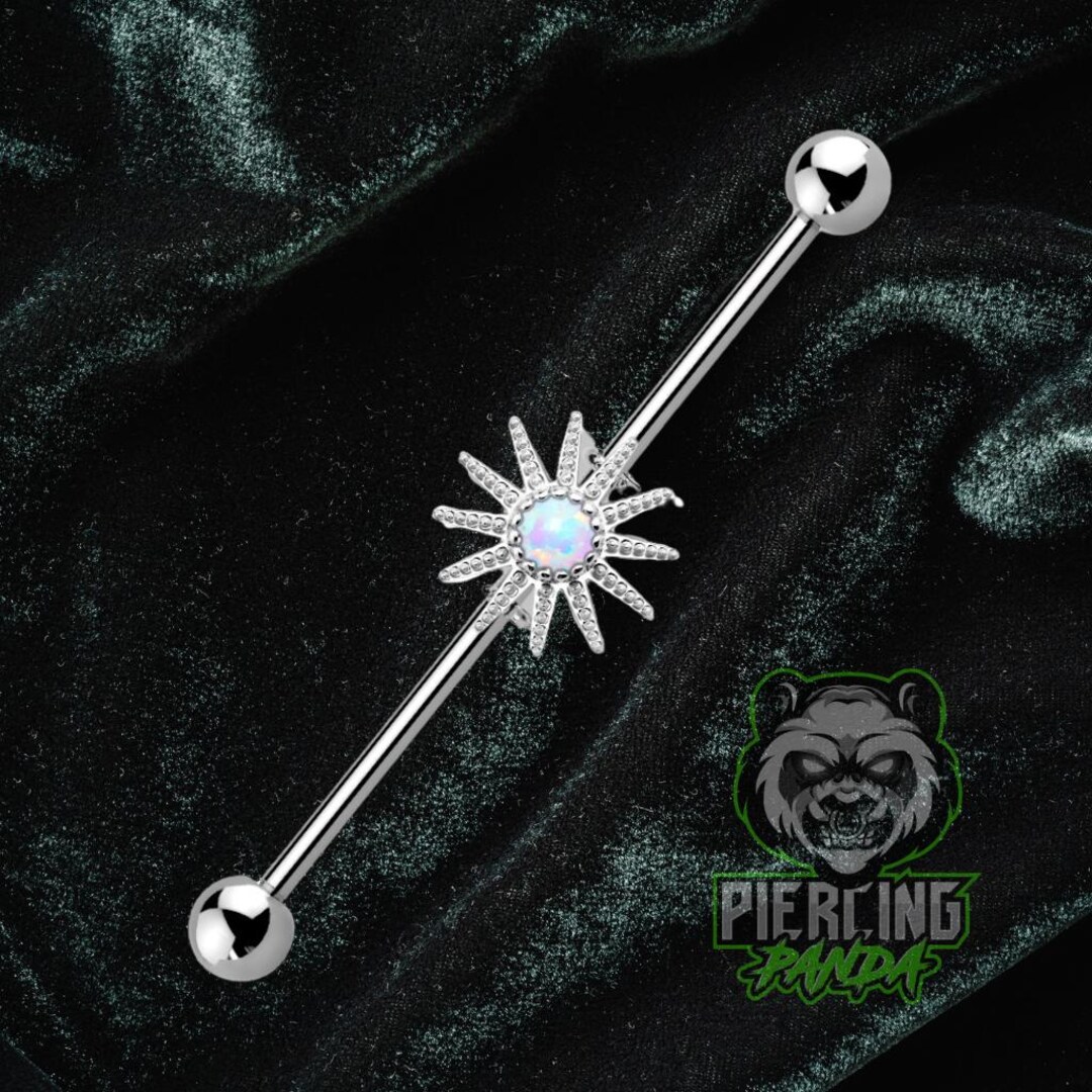 14g 16g Sun White Opal Stone External Thread Industrial Scaffold ...