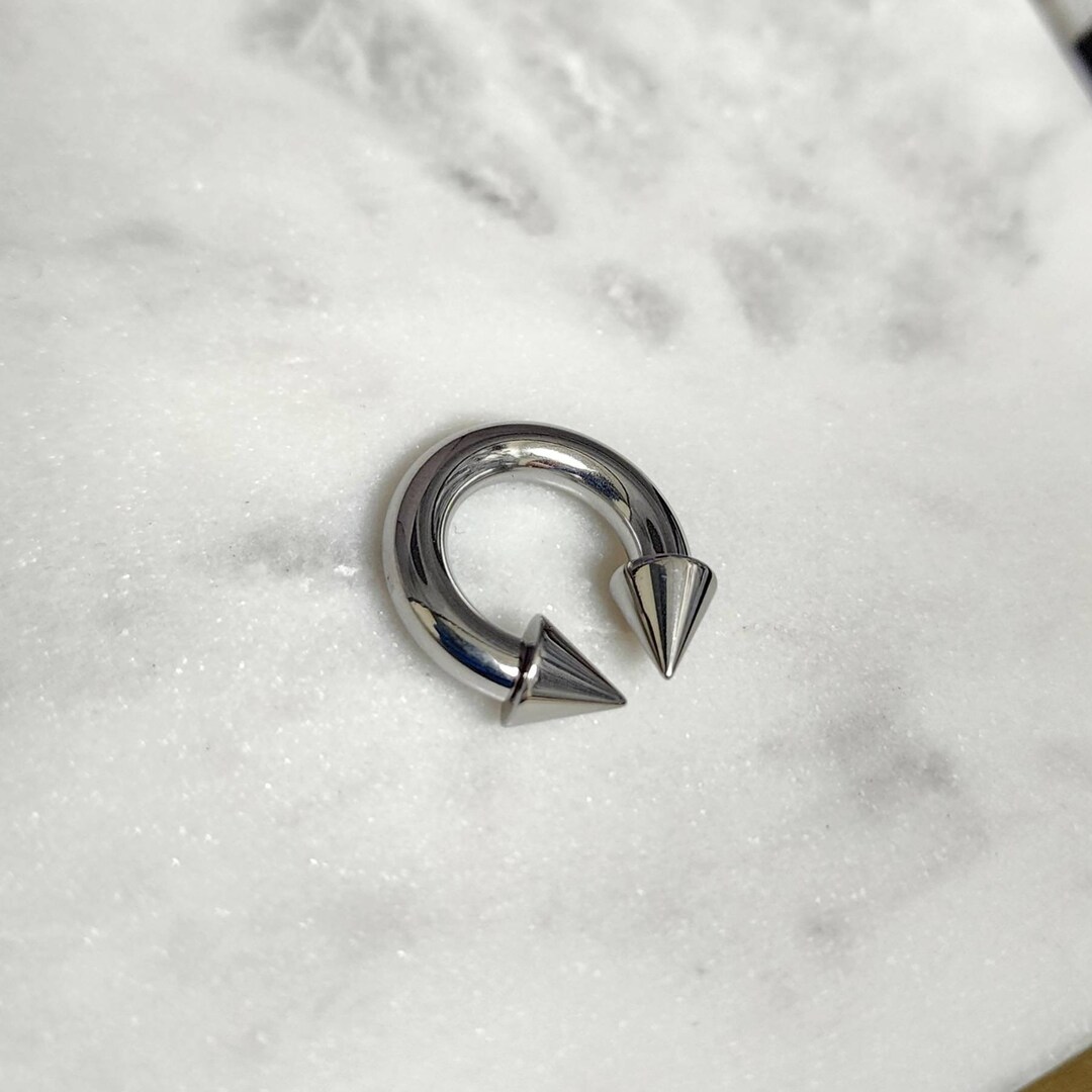 6g Internal Thread Spikes Horseshoe Large Gauges Hoop Septum Helix ...