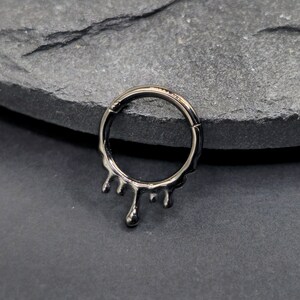 16g 8mm Blood Drip Hinged Segment Clicker Piercing Hoop Ring Solid ...