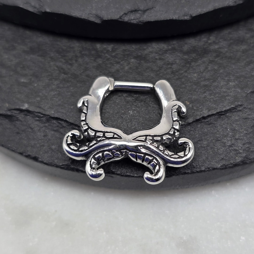 16g 14g Octopus Septum No Rust Solid Surgical Steel Clicker 1/4" Pin ...