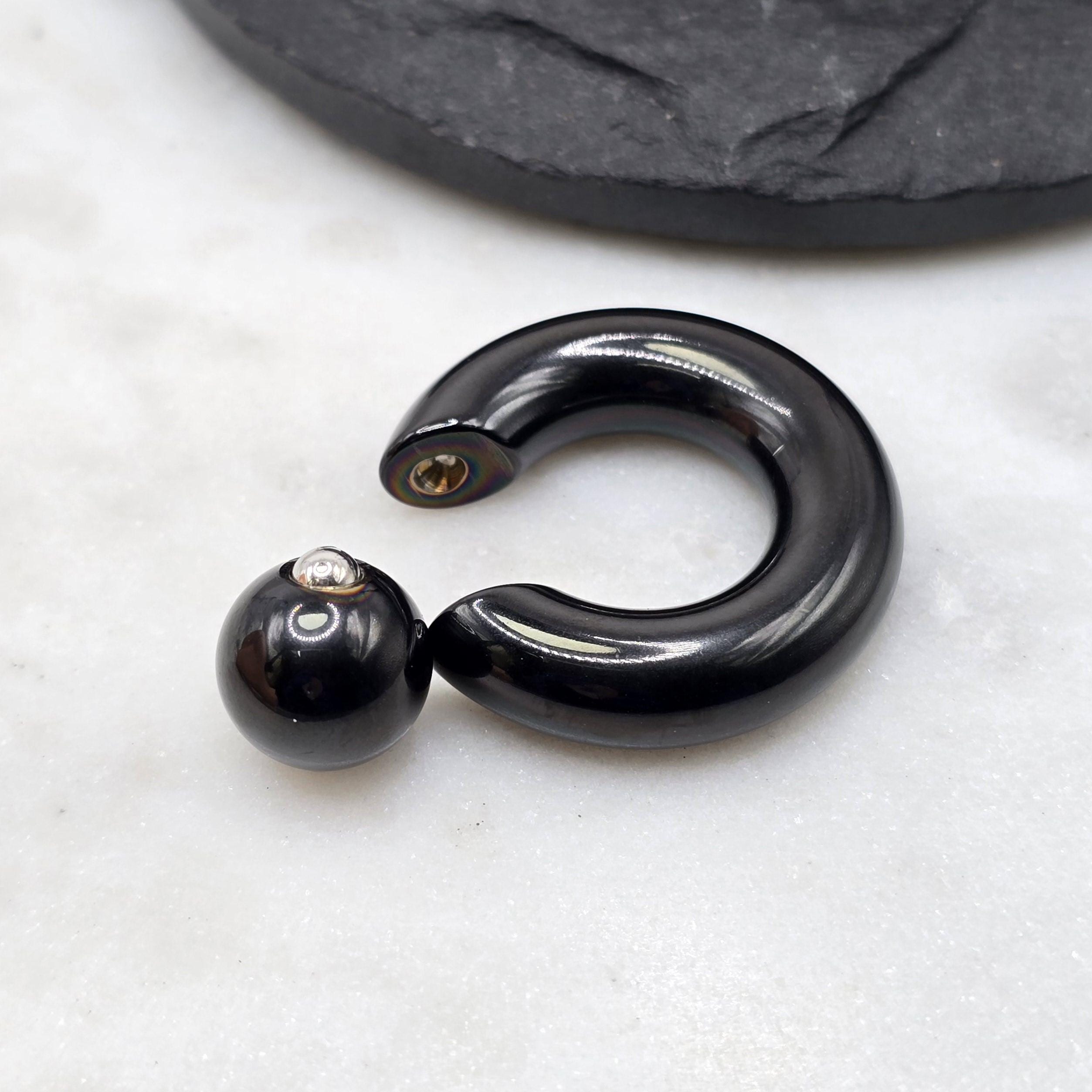 1x 00g 0g 2g 4g 6g 8g 12mm or 16mm Diameter Spring Action Black Plated ...