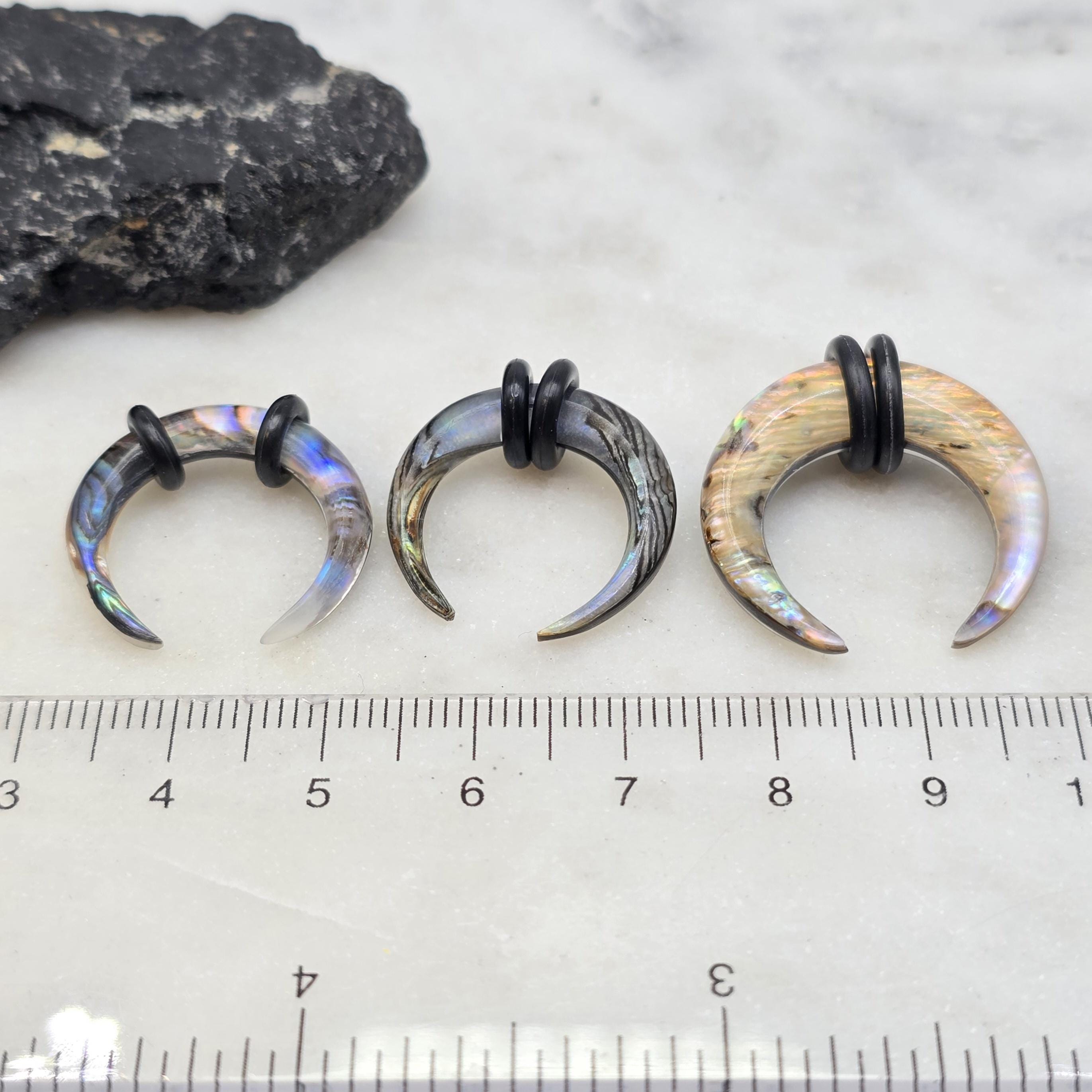 2g 00g FINAL STOCK Organic Abalone Shell Bull Taper Pincher 2-black O ...