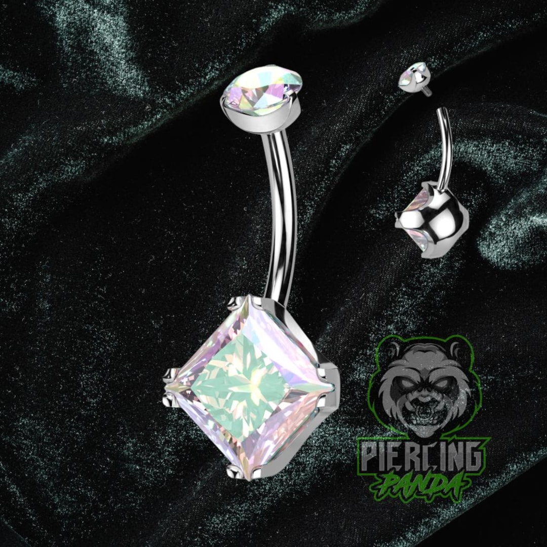 Titanium ASTM F136 Internal Thread Rainbow AB Opal Diamond Cz Implant ...