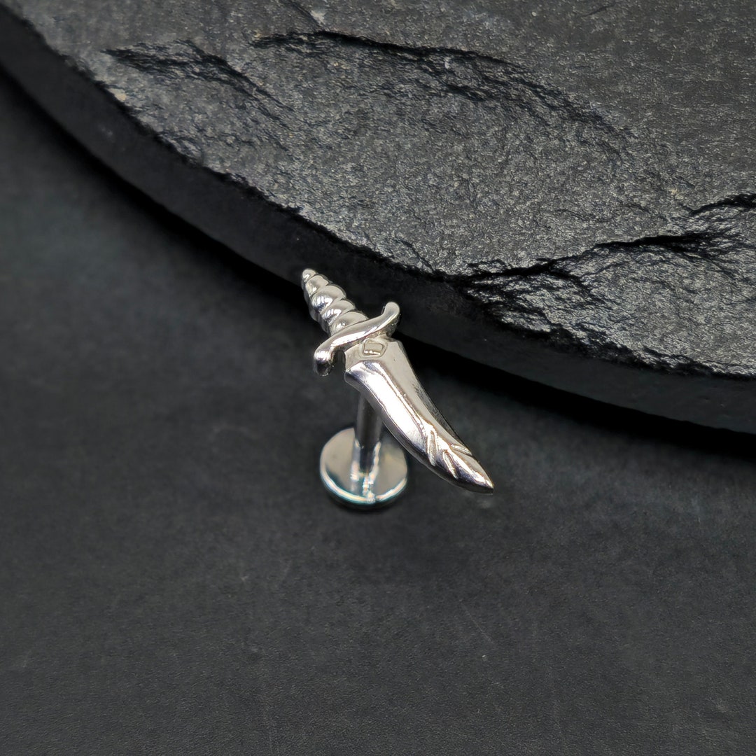 16g Titanium ASTM F136 Internal Thread Dagger Sword Small Bottom Disc ...