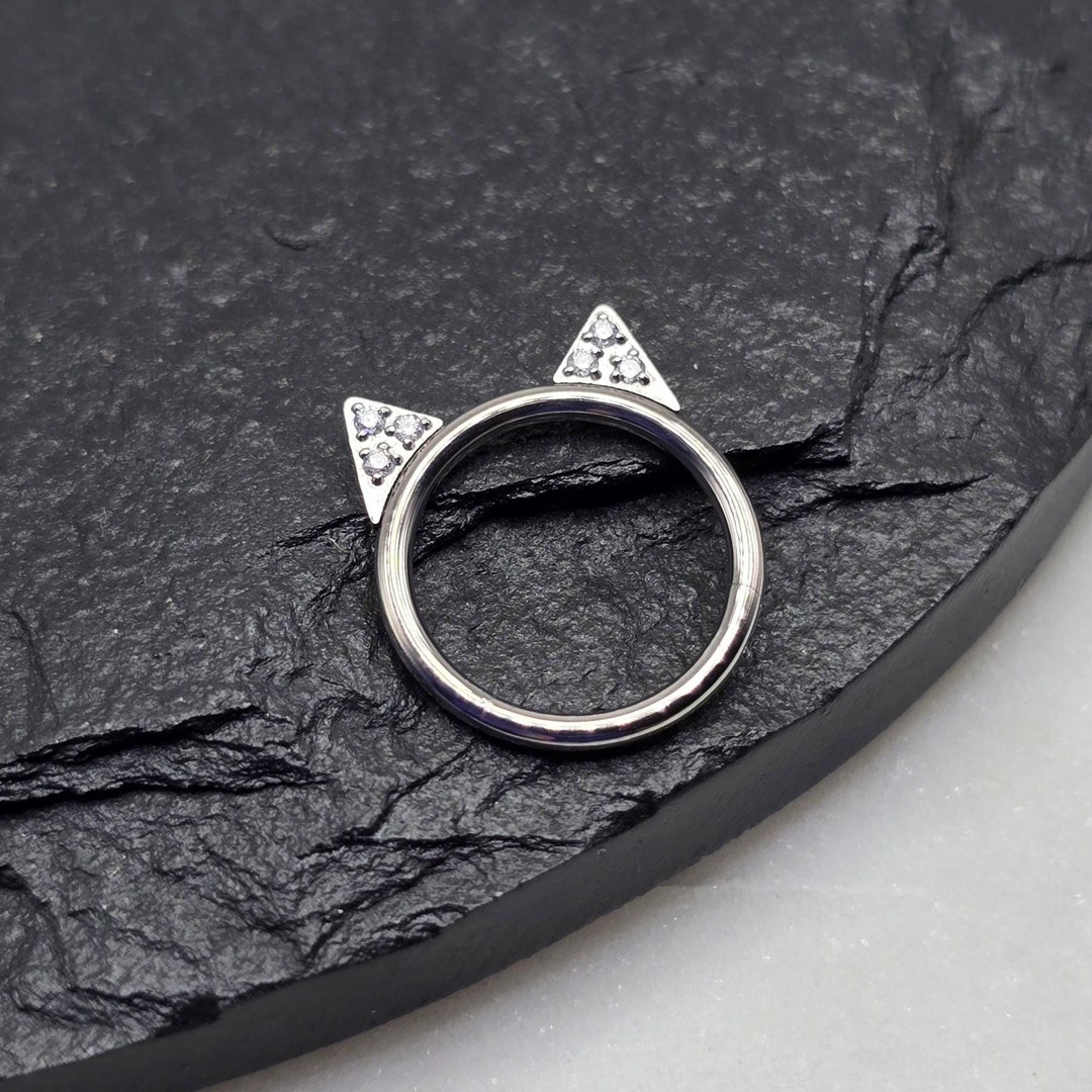 16g Titanium ASTM F136 Cat Ears Implant Grade Hinged Segment Clicker ...
