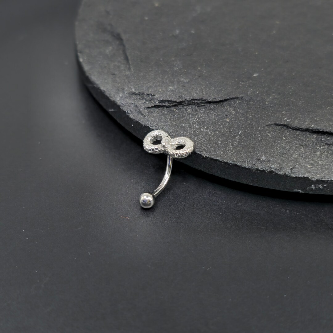 16g 8mm Snake Rook Eyebrow Piercing Curved Externally Threaded 316L ...