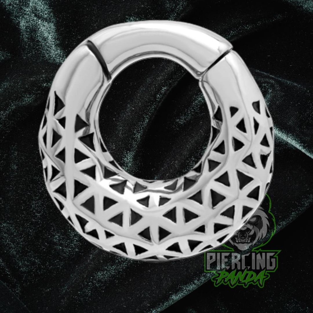 1x 6g (flare of 4g) Casted Solid Polished 316L Surgical Steel Hinged ...