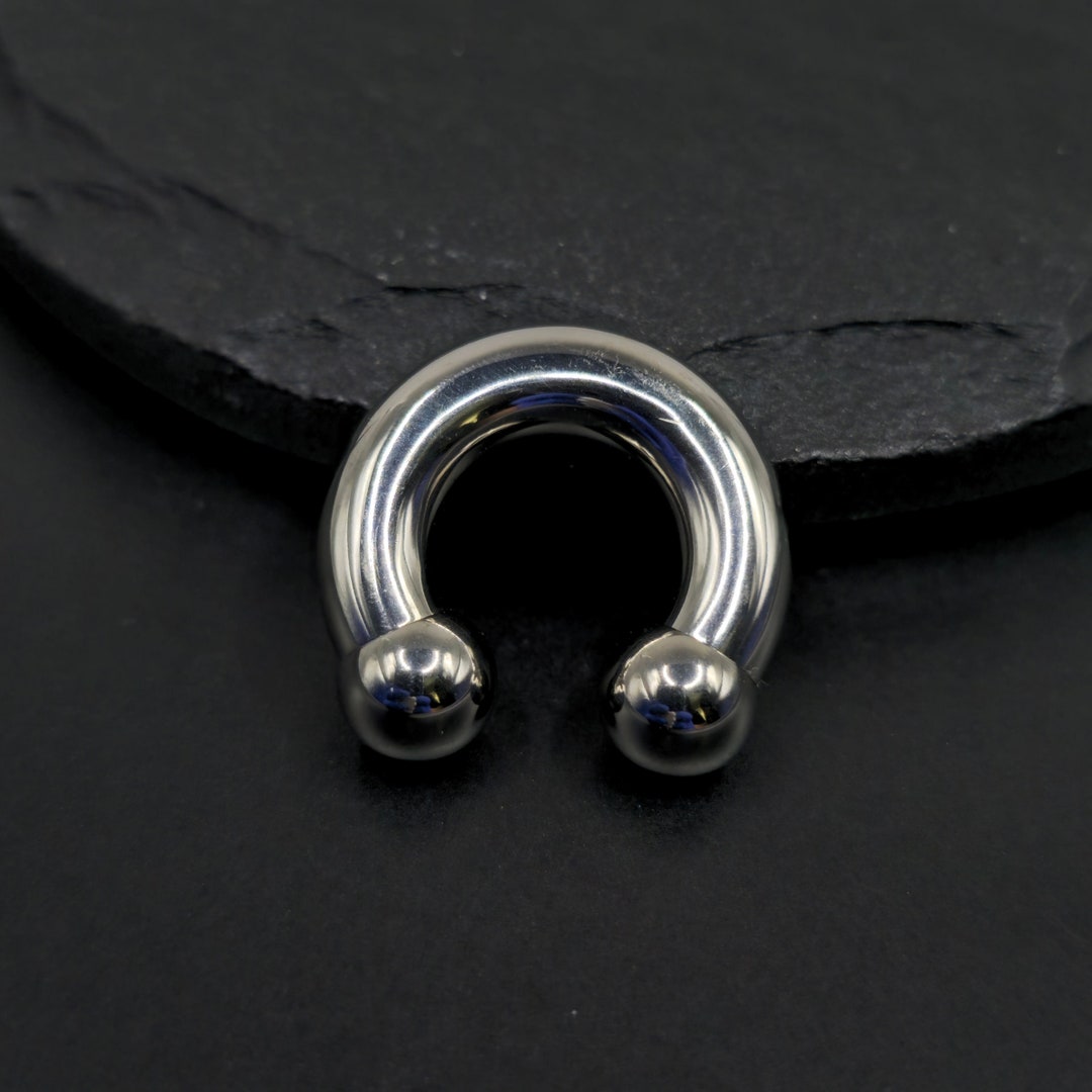 Titanium 2g Internal Thread With 9mm Balls Horseshoe Large Gauges Hoop ...