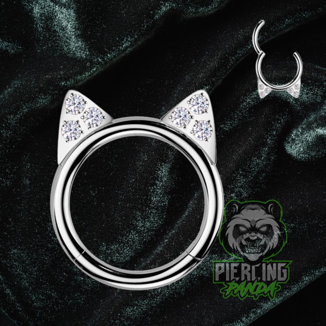 16g Titanium ASTM F136 Cat Ears Implant Grade Hinged Segment Clicker ...