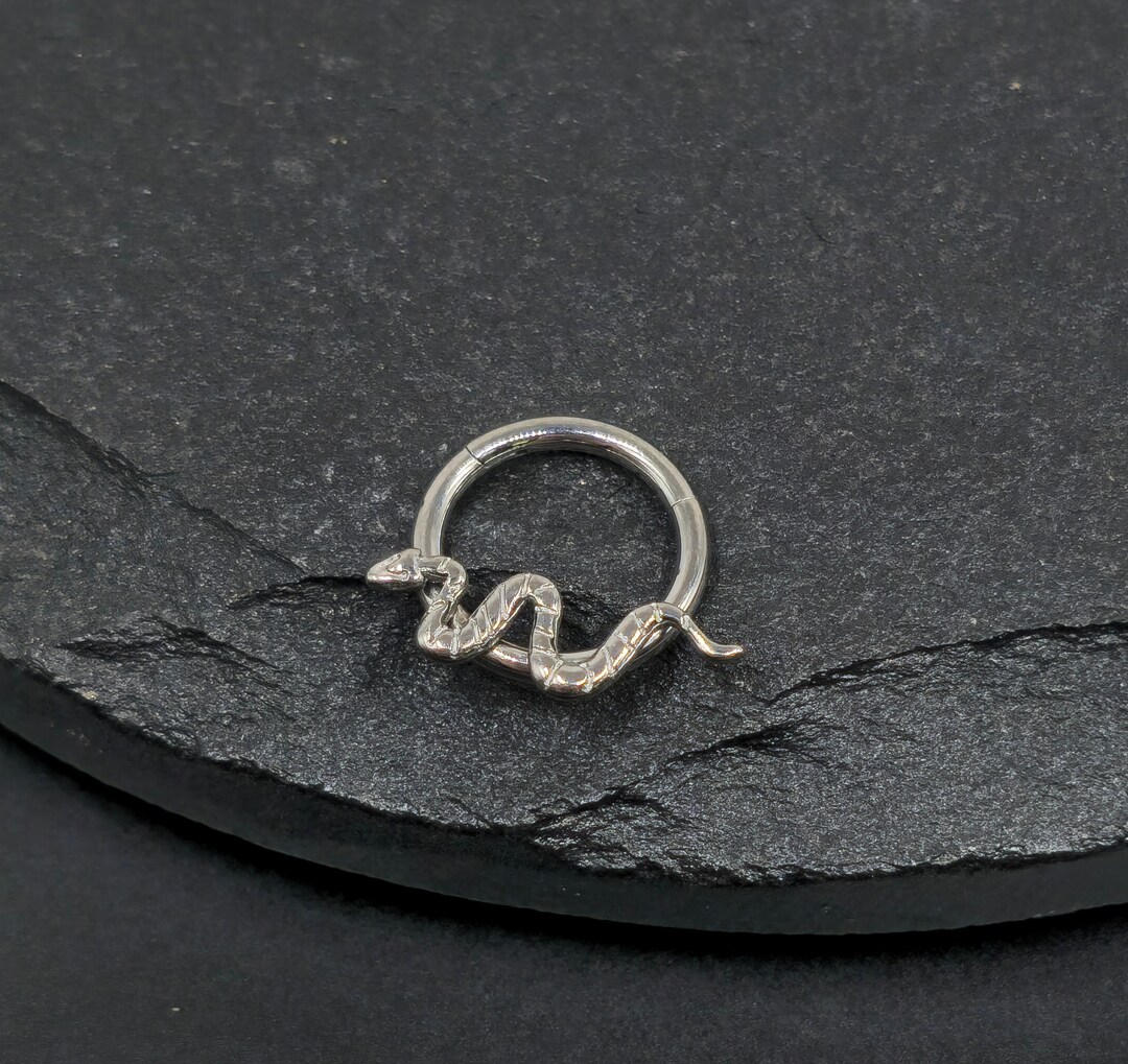 16g Titanium ASTM F136 Snake Implant Grade Hinged Segment Clicker ...