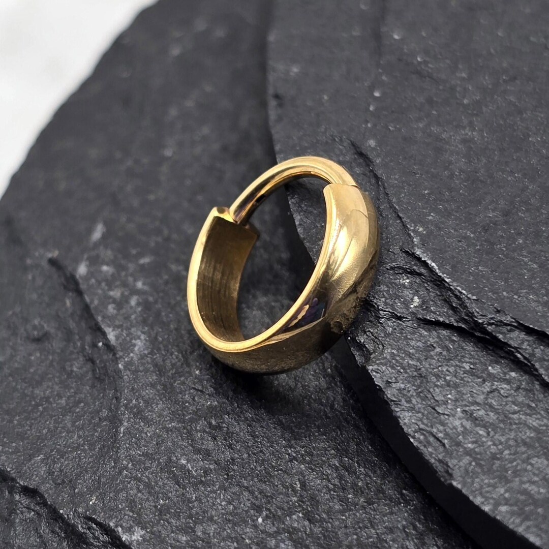 16g Titanium ASTM F136 Thick Chunky Band Implant Grade Gold PVD Plated ...