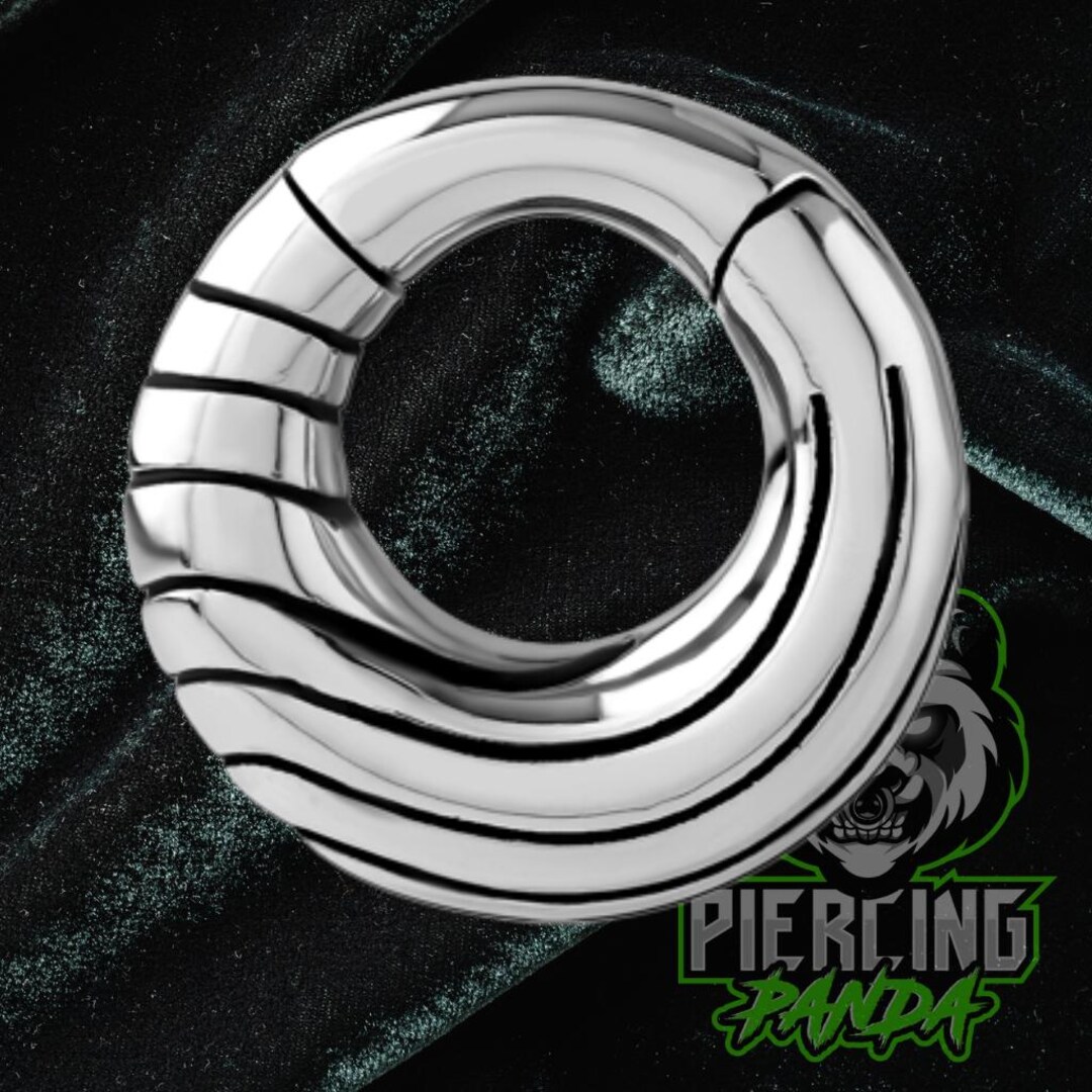 1x 6g (flare of 4g) Casted Solid Polished 316L Surgical Steel Hinged ...