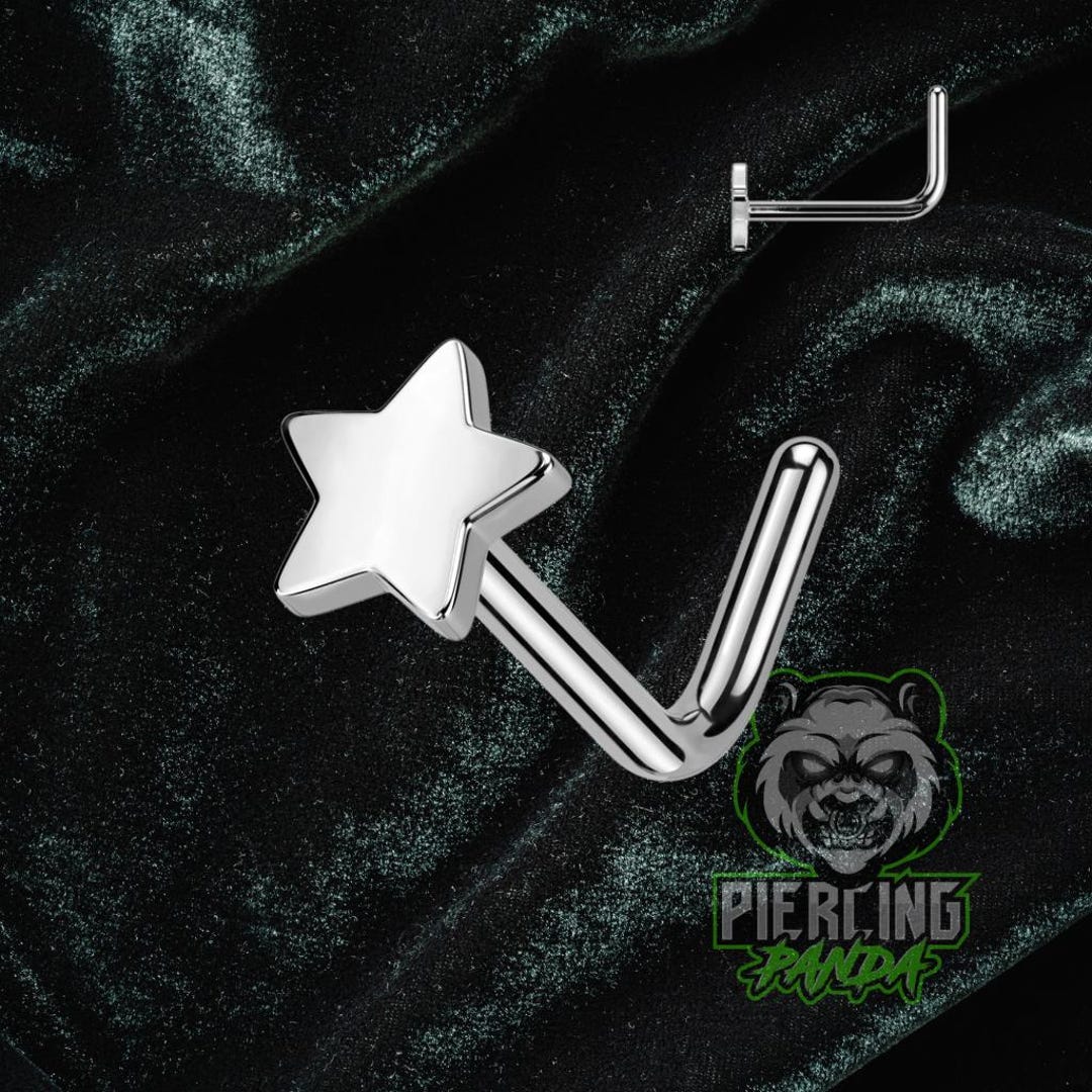 20g 18g Titanium ASTM F136 Star Implant Grade L Bend Curl Nose Piercing ...