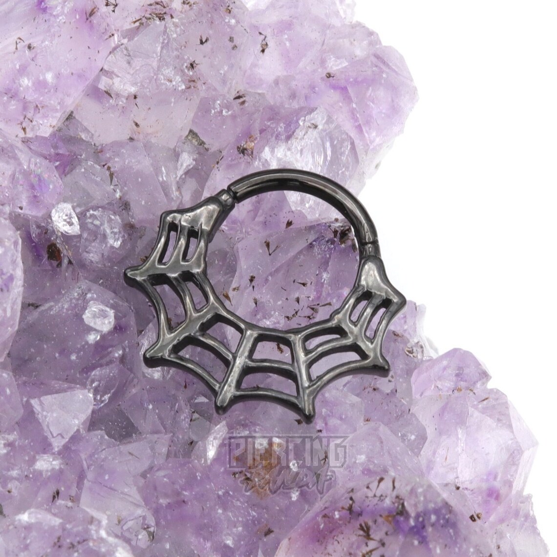 16g 8mm 10mm Spider Web Black PVD Plate Solid 316L Surgical - Etsy