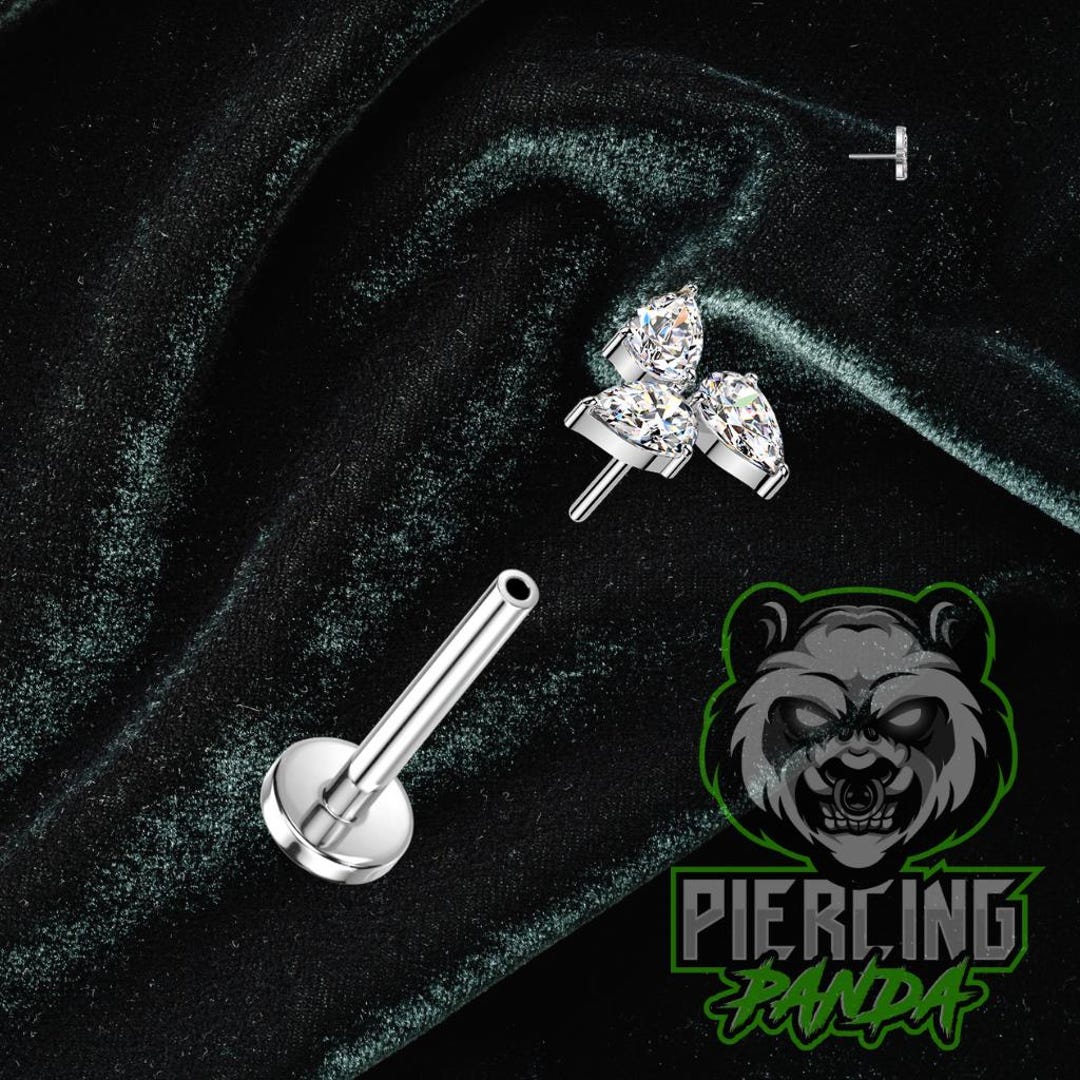 Titanium ASTM F136 Three Pears Threadless Top Push Fit Conch Flat Back ...
