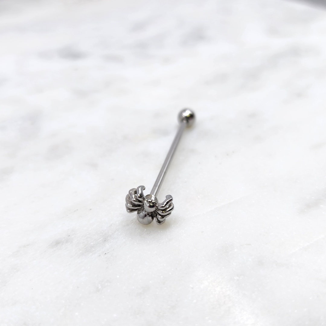 14g Spider Halloween External Threads Industrial Barbell - Etsy