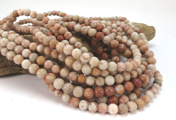 6mm Red Spot Stone Beads 16 Inch Strand Natural - Etsy