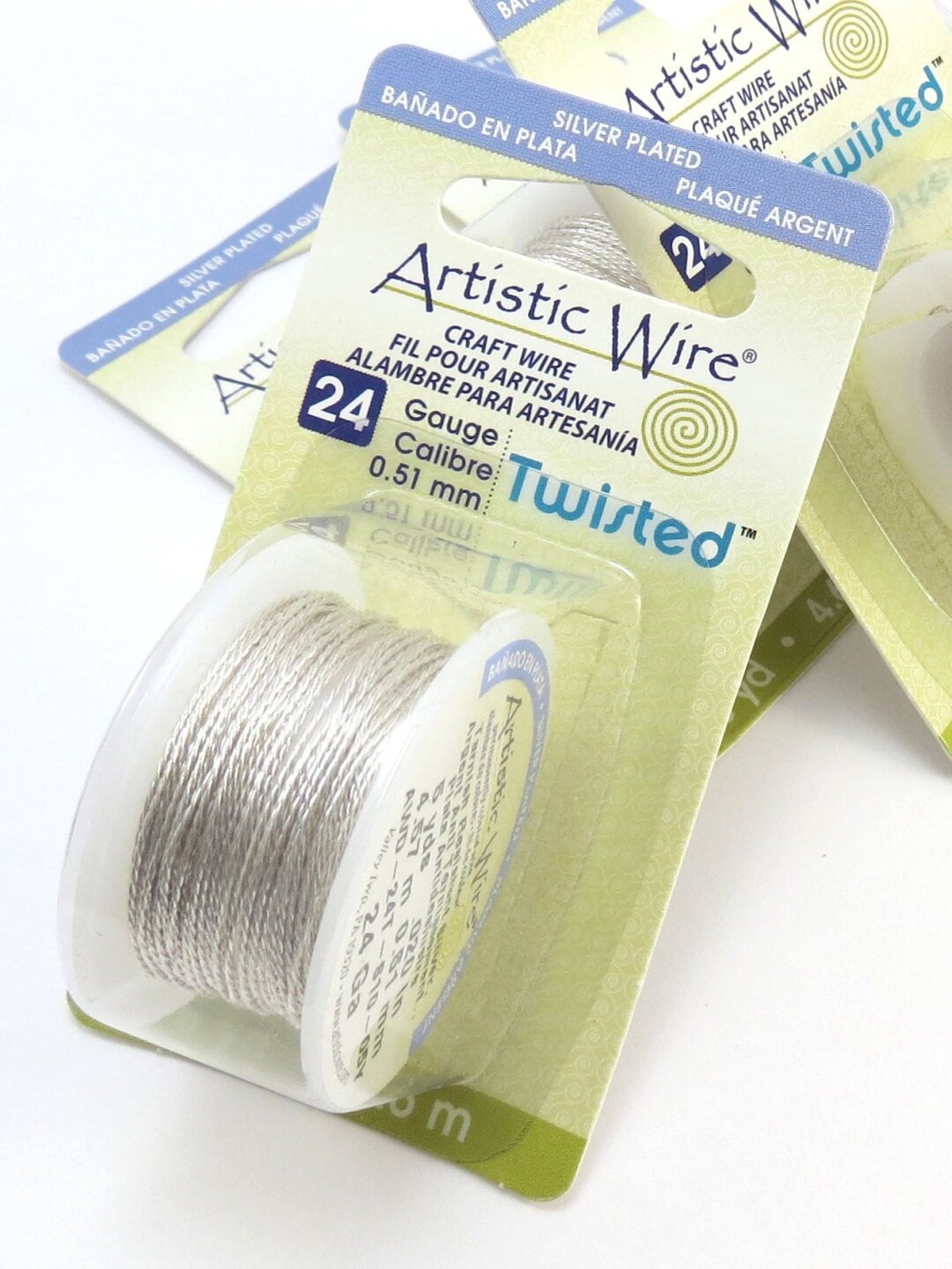 Artistic Wire, 24 Gauge Twisted Silver Wire, Tarnish Resistant Silver ...