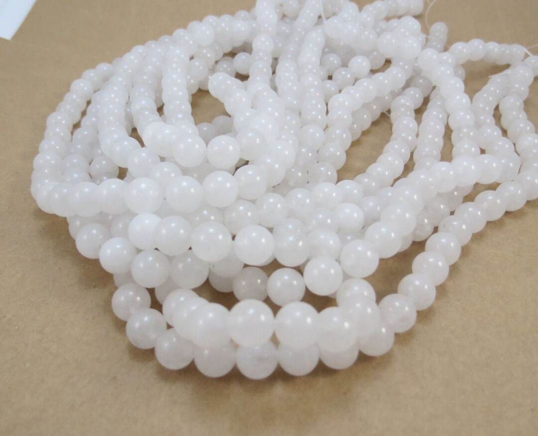 8mm Snow Quartz Beads, Natural White Snow Quartz, 16" Inch Strand, 8mm ...