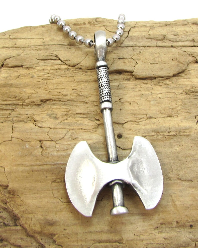 Axe Pendant Necklace, 61.5x29mm 3D Double Sided Viking Axe Pendant, 3 ...