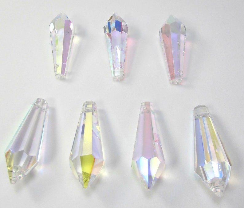 Crystal Point Pendant, 38x13mm Iridescent Rainbow Crystal Pendant, Item ...