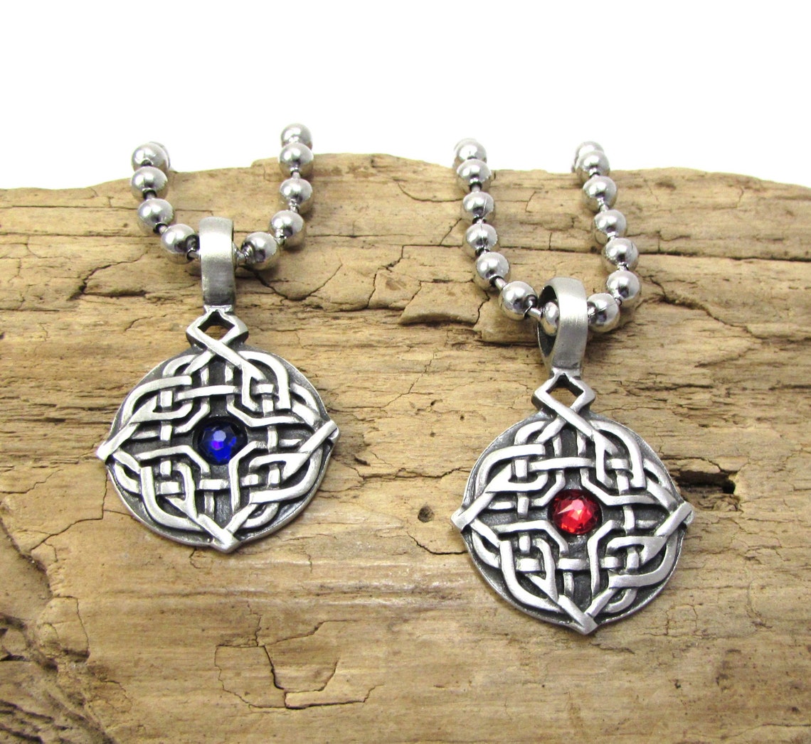 Celtic Knot Necklace 39x25mm Celtic Knot With 5mm Swarovski - Etsy