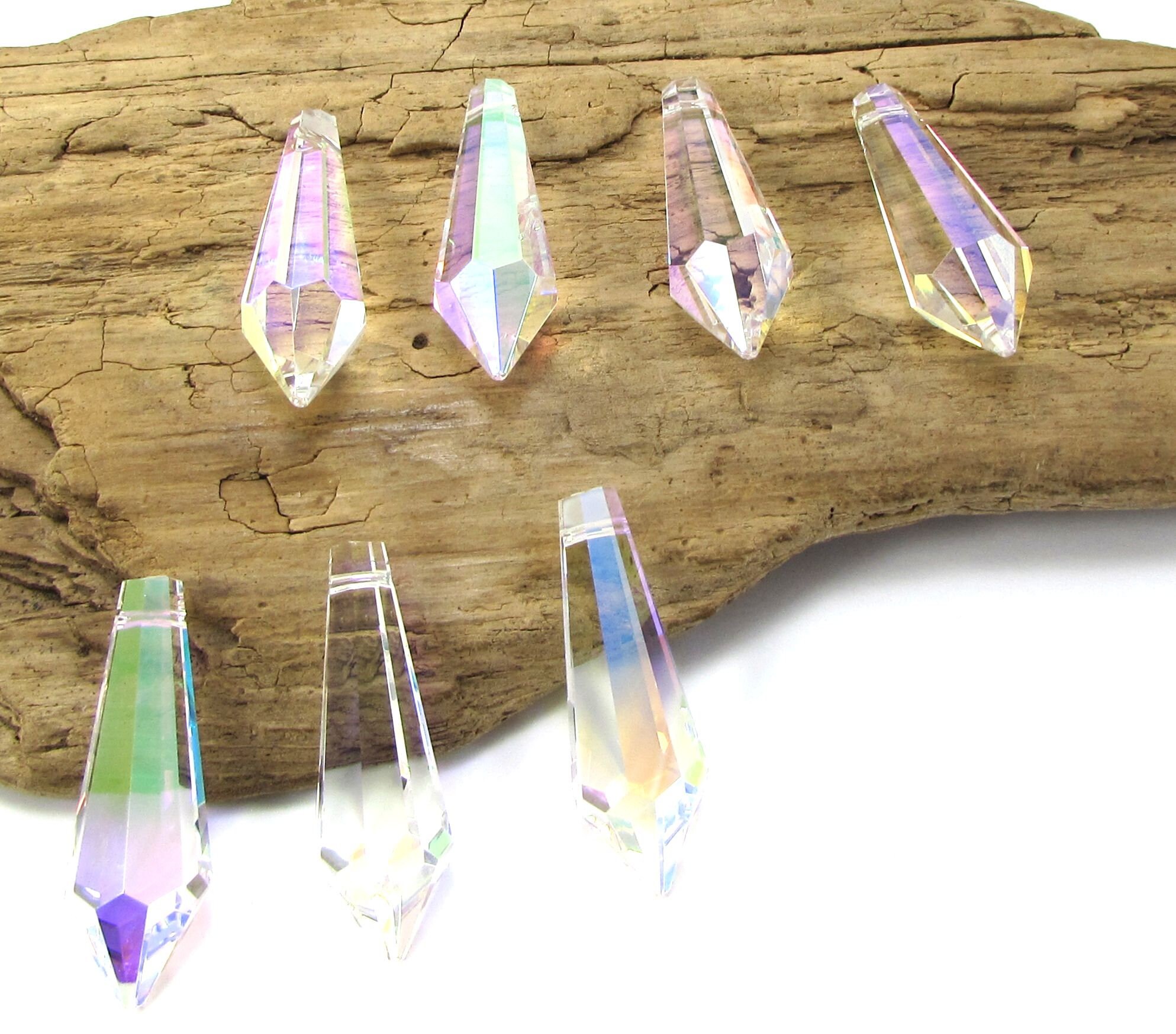 Crystal Point Pendant Multi Color 38x13mm Crystal Pendant - Etsy
