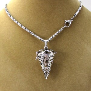 Cage Pendant Necklace, 43x22mm Cage With Safety Latch, Custom Length 3 ...