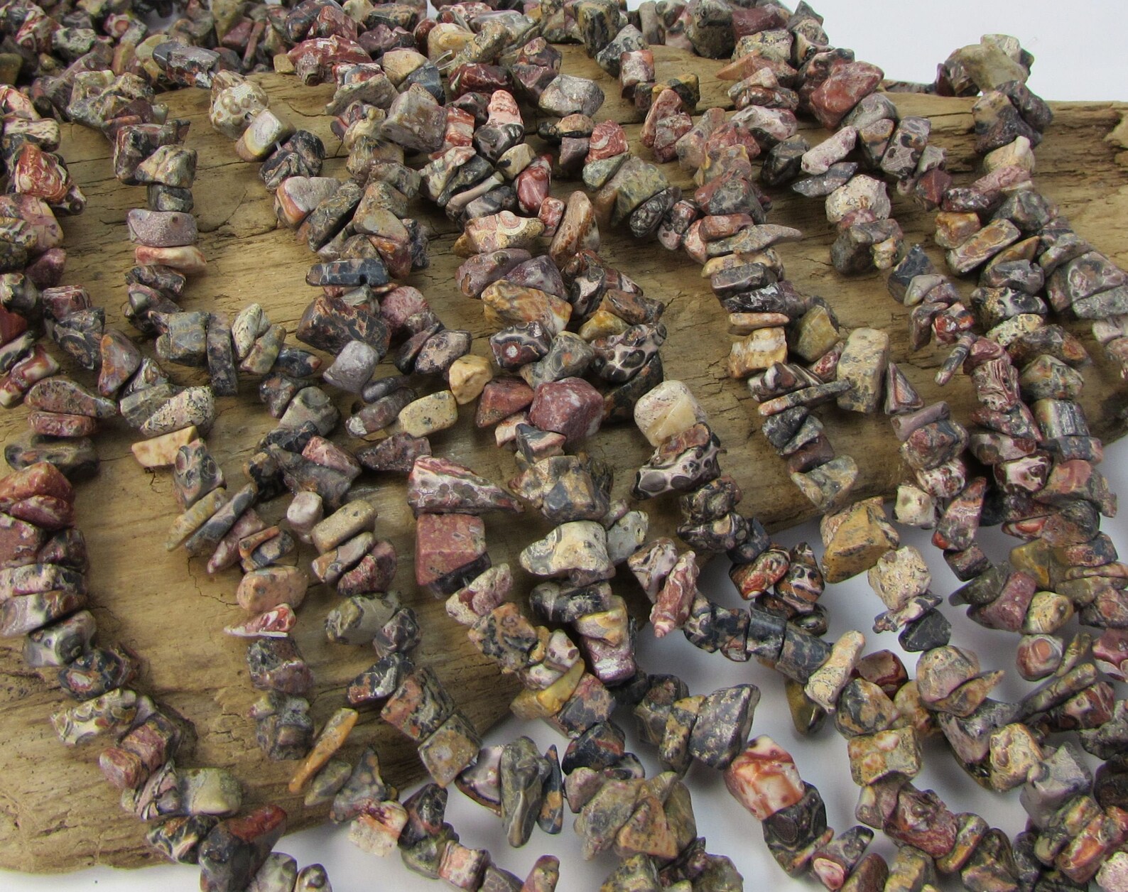 Leopardskin Jasper Chips, 4-8mm Natural Chips, 34" Inch Strand, Item ...