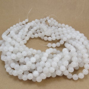 8mm Snow Quartz Beads, Natural White Snow Quartz, 16" Inch Strand, 8mm ...