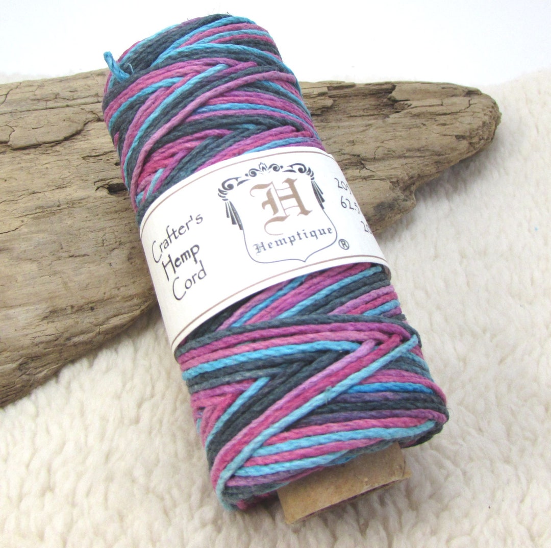 Hemp Cord, 1mm Hemptique® Polished Hemp Cord, Black, Purple, Blue ...