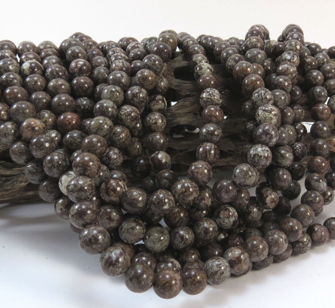 6mm Brown Snowflake Jasper Beads, Natural Jasper Beads, 16 Inch Strand ...