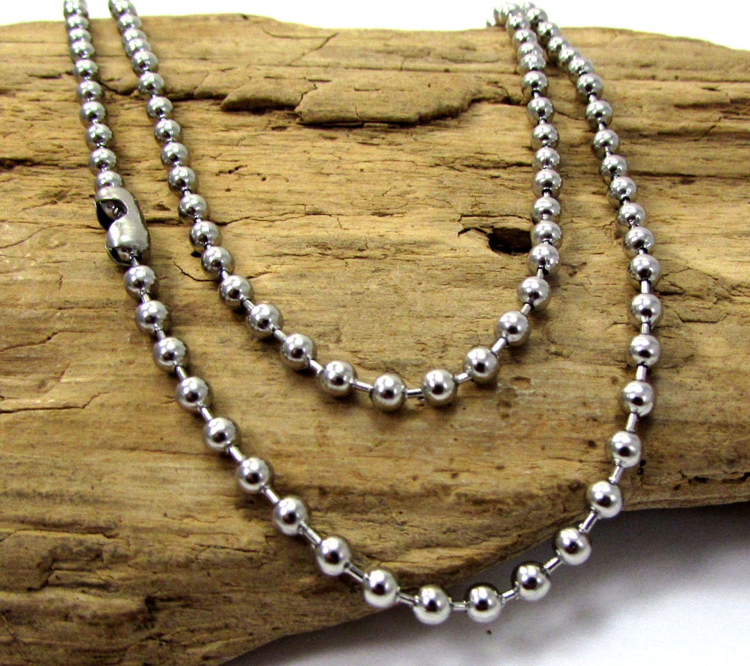 Ball Chain Necklace, 3.2mm Stainless Steel Ball Chain, Custom Length ...