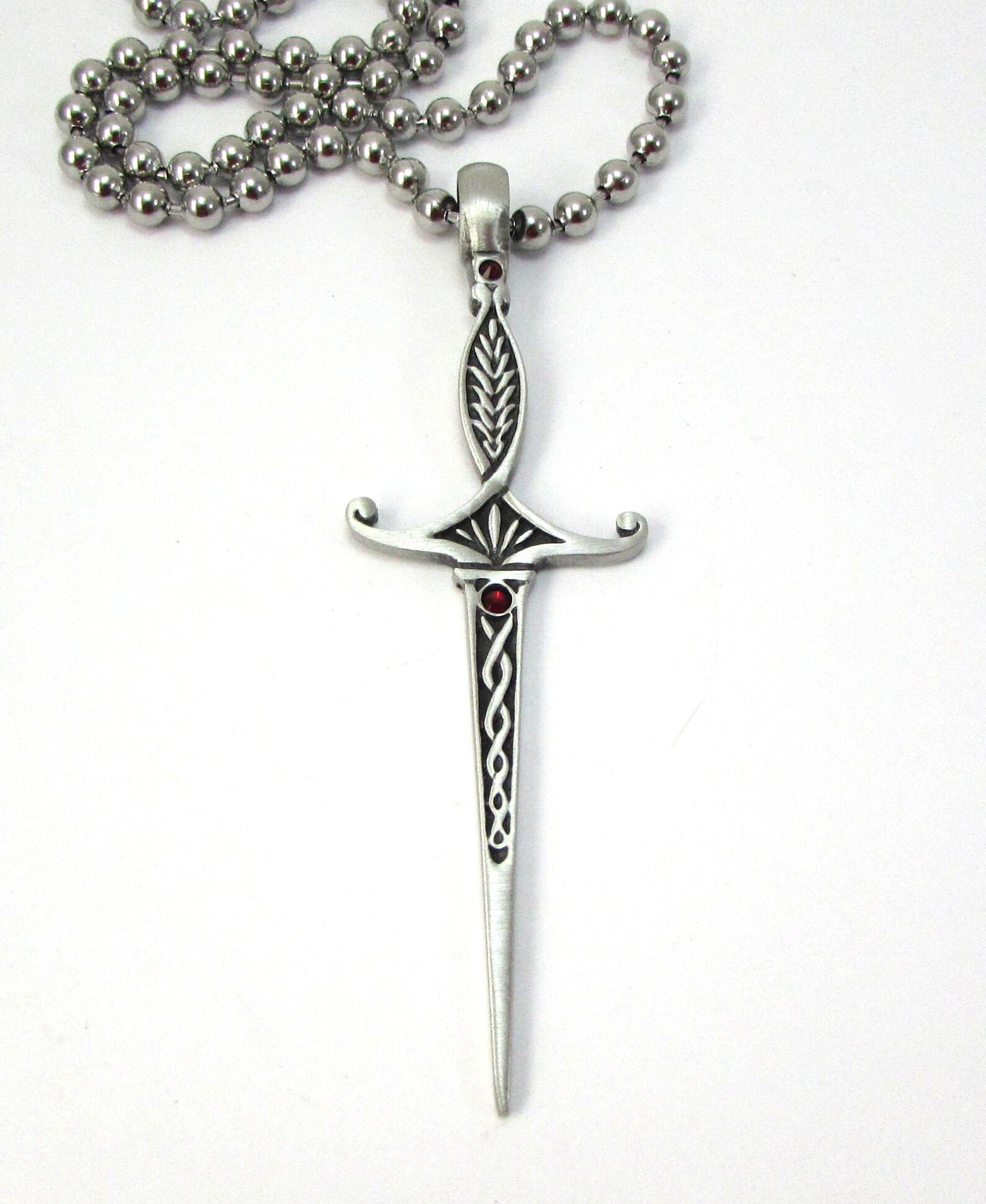 Sword Pendant Necklace 94x28mm Sword Pendant Red Swarovski - Etsy