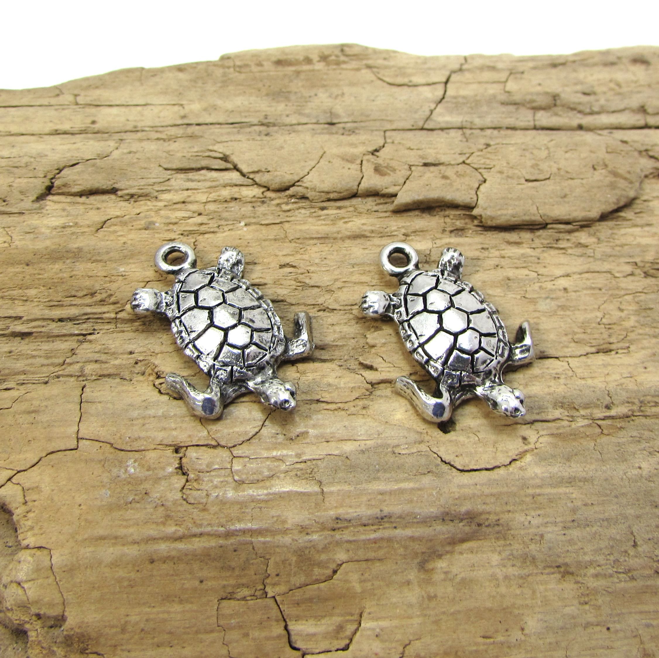 Turtle Charms, Two (2) Turtle Charms, 18x15mm Turtle Charms, Made in ...