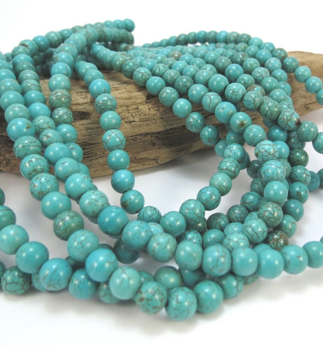 Magnesite Beads, 7mm Blue-green Magnesite Beads, 15 Inch Strand ...