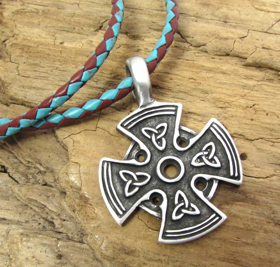 Cross Pendant Necklace, 42x30mm Cross With Trinity Knot Design Pendant ...