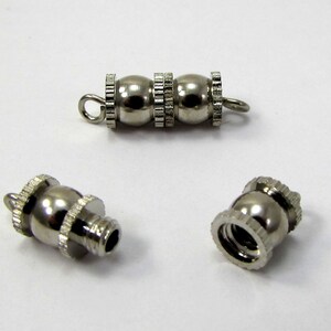 Fancy Double Barrel Clasps, Four (4) 12x6mm Silver Finish Brass Clasps ...