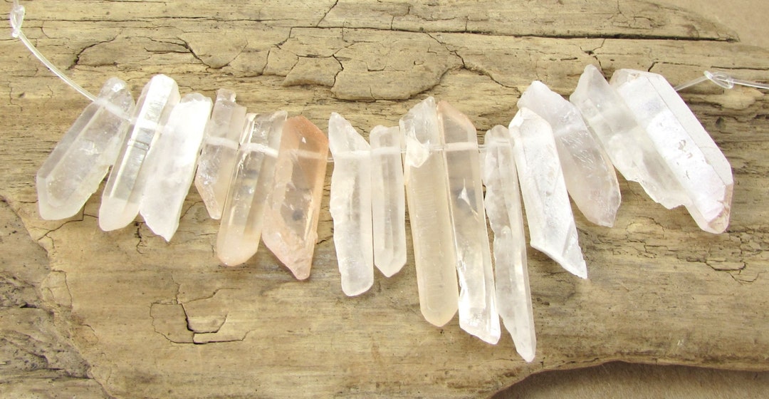 Quartz Crystal Points, Peach / White / Clear Crystal Points, 4" Inch ...