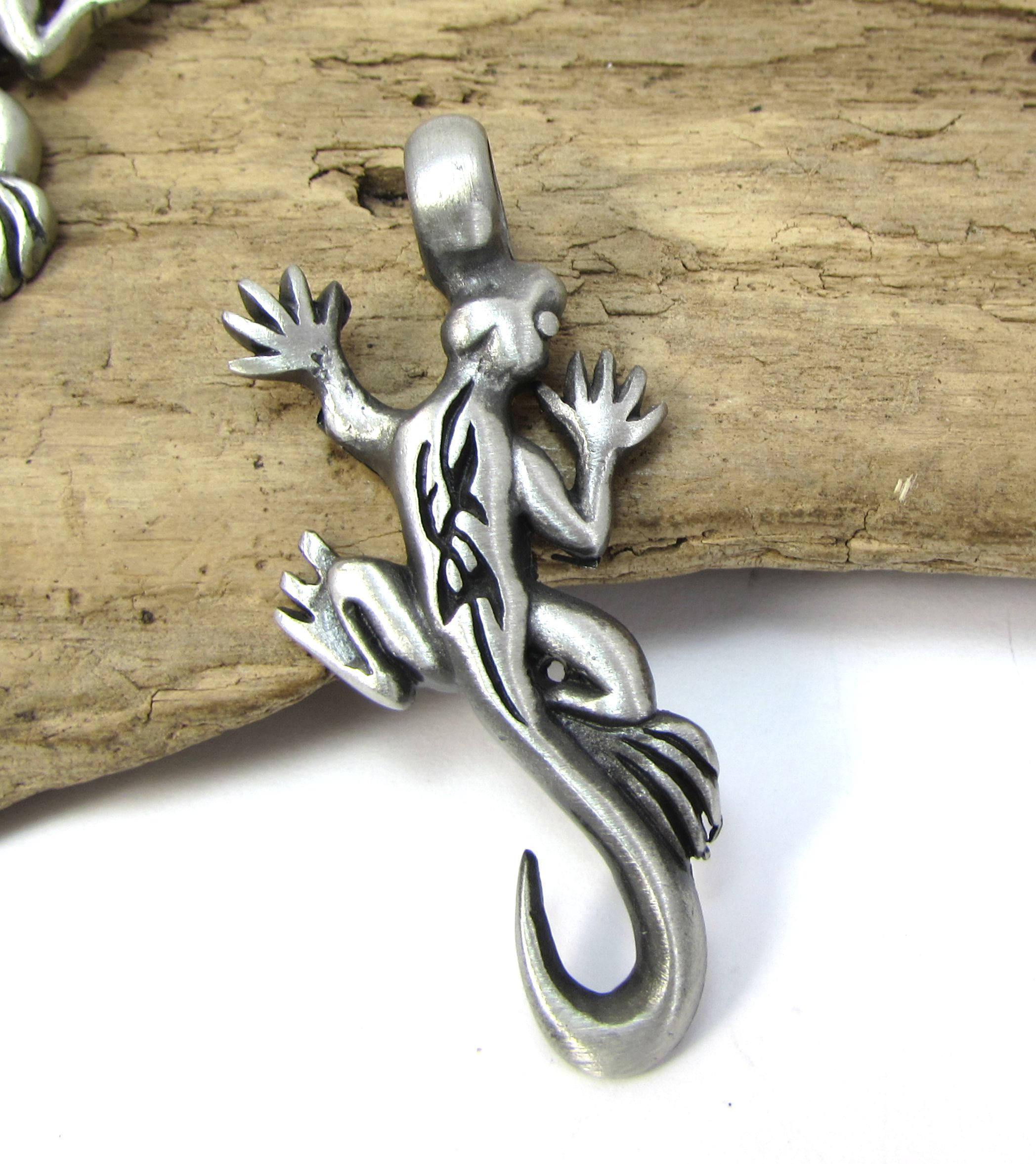 Gecko Pendant Lizard Pendant 55x24mm Gecko Pendant Jewelry - Etsy Sweden