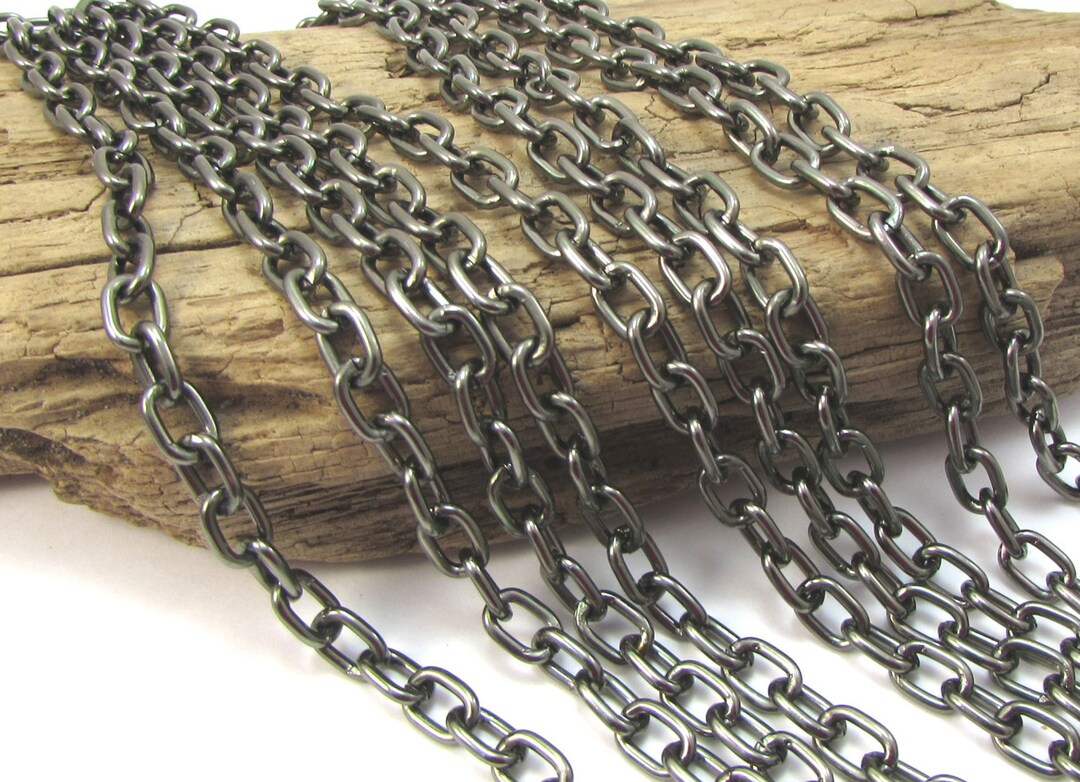 Gunmetal Cable Chain: 5x8mm Anodized Aluminum, 5 Feet, Item 1122ch - Etsy